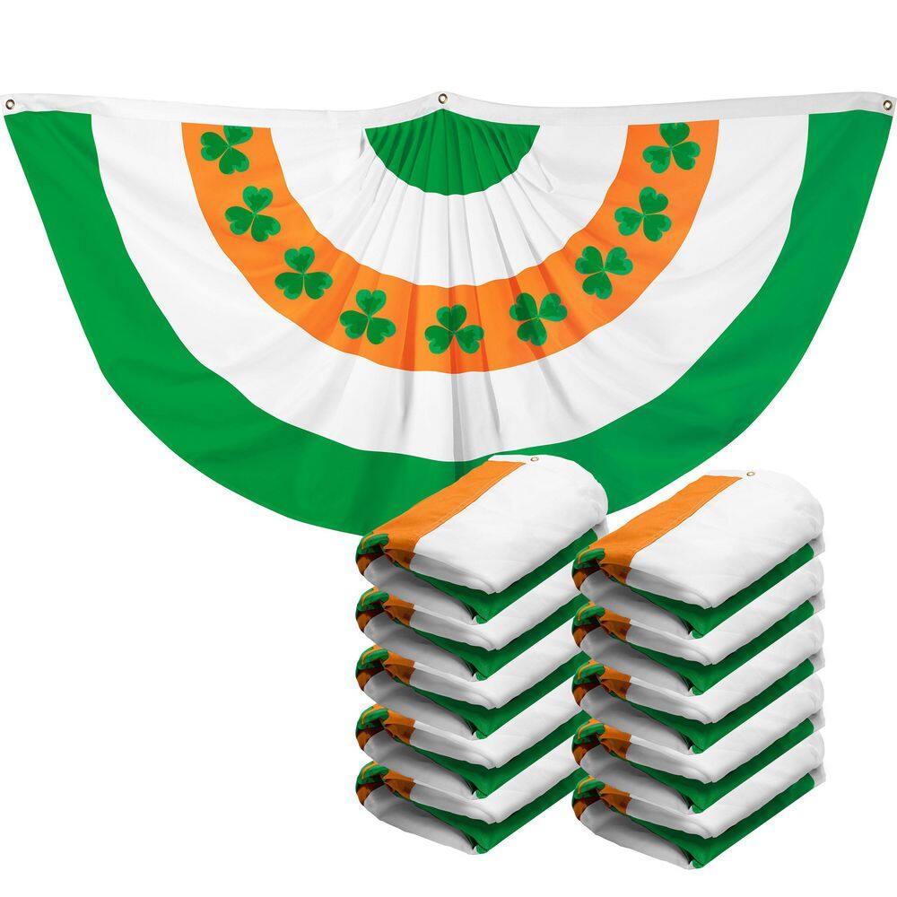G128 1.5 ft. x 3 ft. Printed Polyester Ireland Fan Flag with Canvas ...