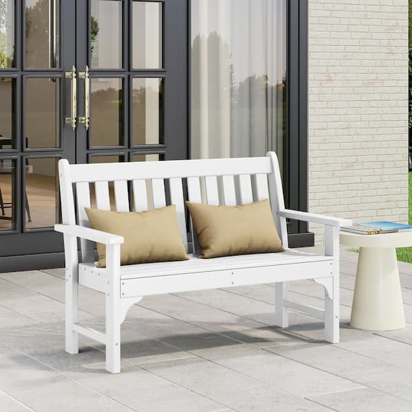 White - Outdoor Benches - The Home Depot