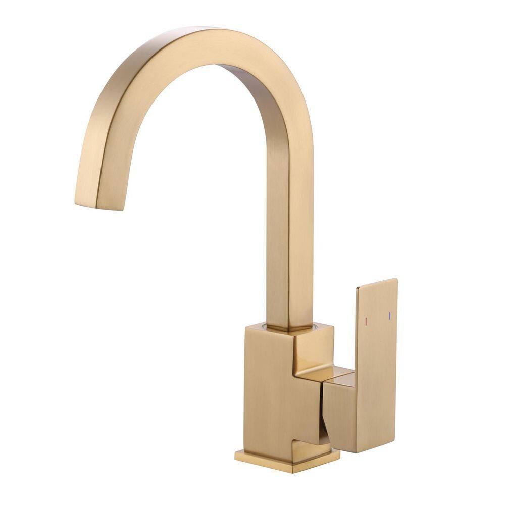 ANiFLUX Stainless Steel Single-Handle 360° Swivel Single Hole Deckplate ...