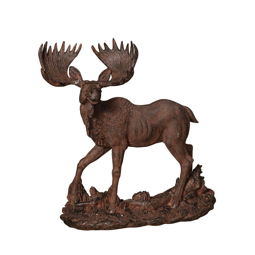 GERSON INTERNATIONAL 15.6 in. H Resin Moose Figurine 2220060 - The Home ...
