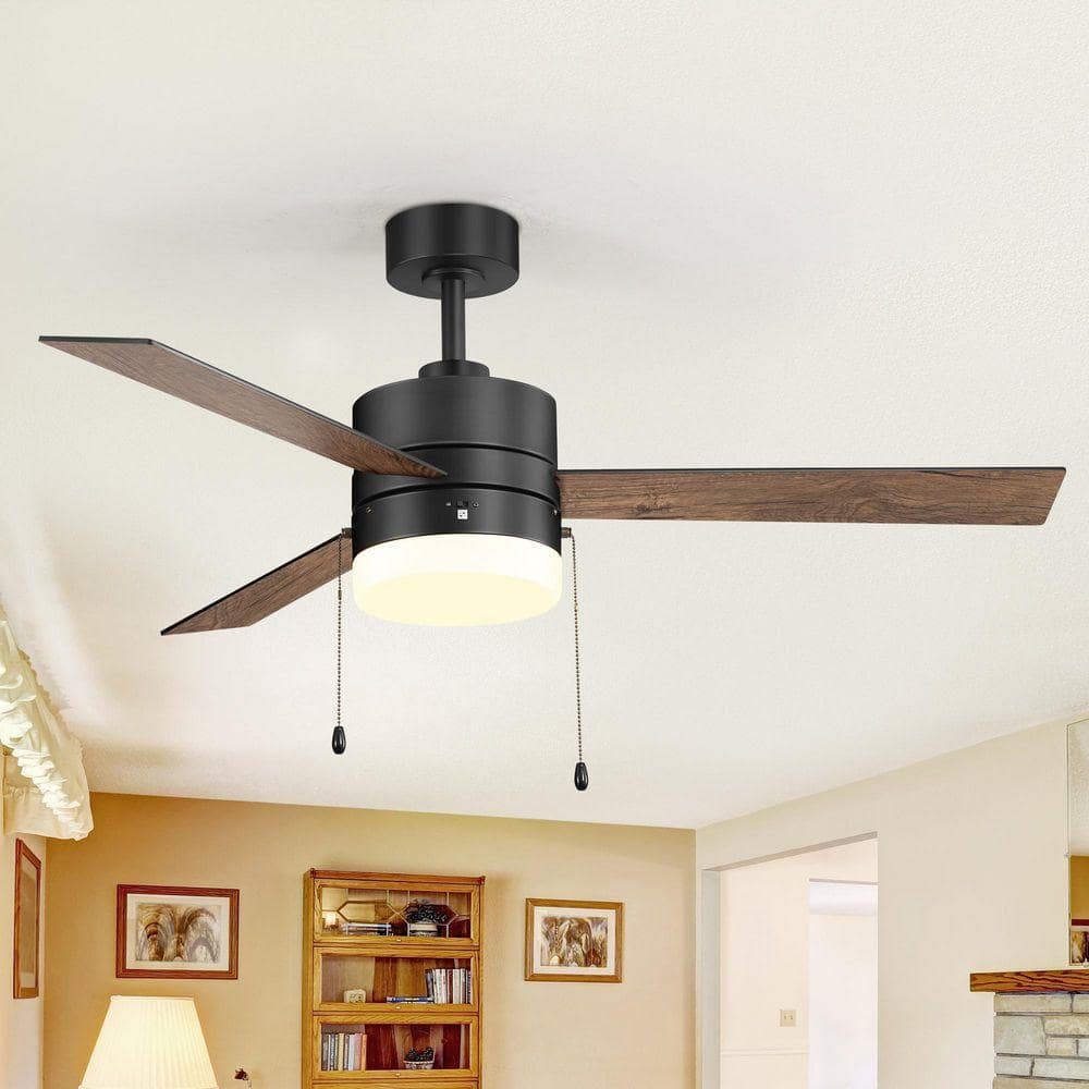 Airsurfer Primo 52 in. Indoor Black Standard Ceiling Fan with LED Bulbs ...