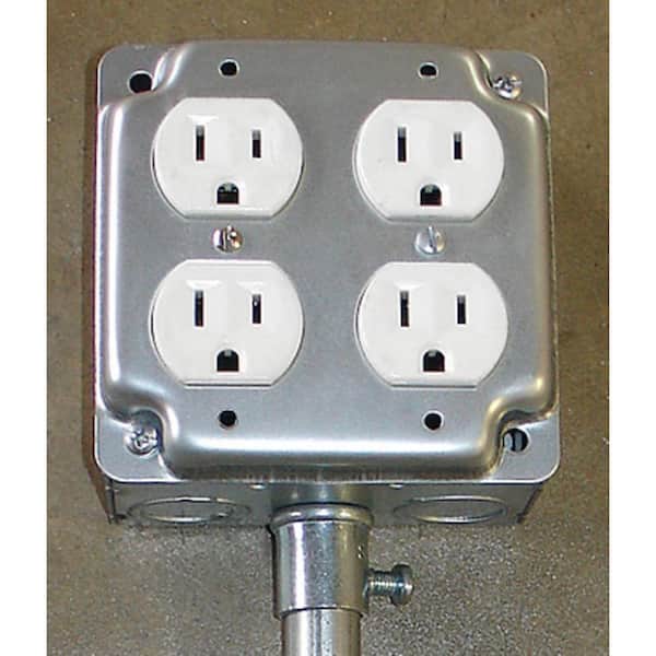 Southwire 4 in. Steel Metallic, Square Box Cover, 2 Duplex, 1/2 in ...