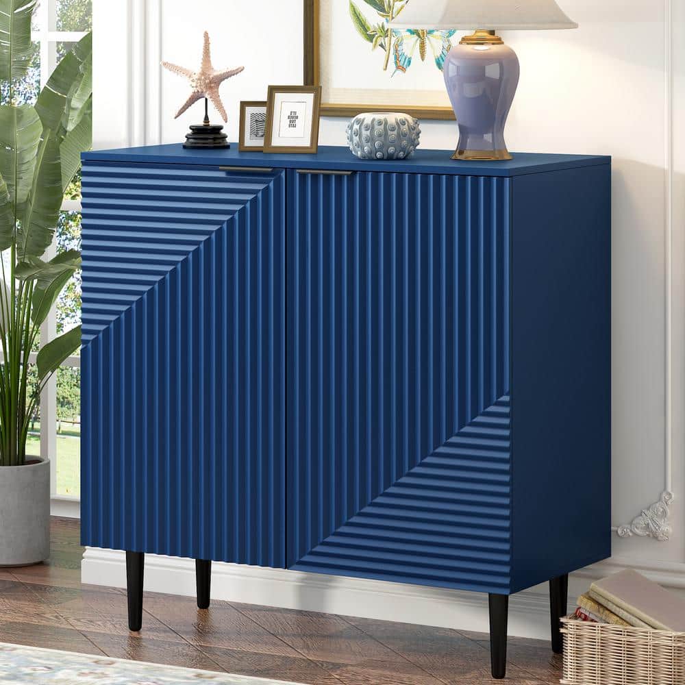 CHRISTOPHER KNIGHT HOME Mirod Modern Minimalist Navy Blue MDF Top 35 in ...