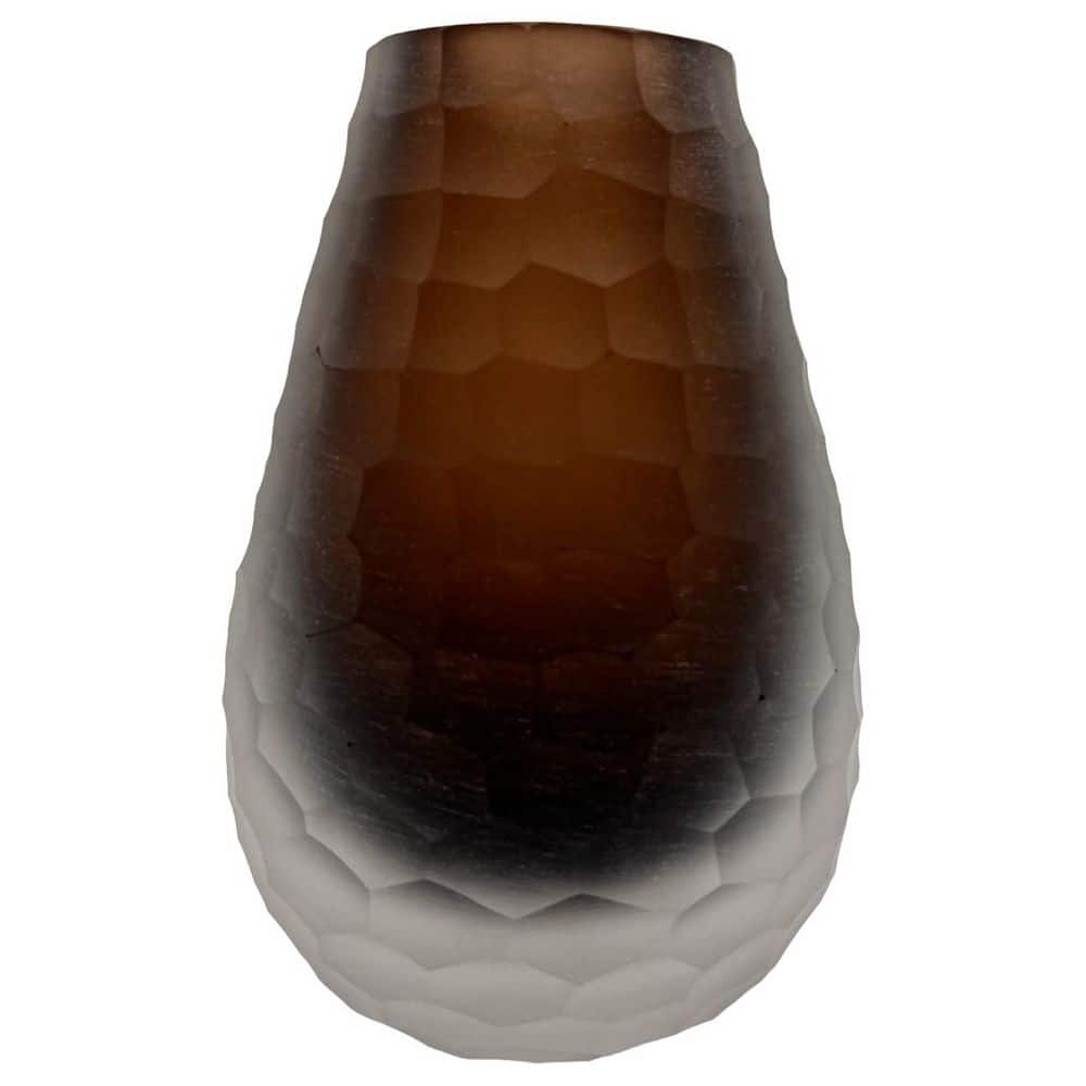 castellousa Brown 6 in. Sandblaste Bud Glass Vase CB-AG11-VS-6.7-BRWN-MFC015 - The Home Depot
