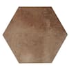 Metro Brown Hexagon 14 in. x 16 in. Matte Glazed Porcelain Floor and ...