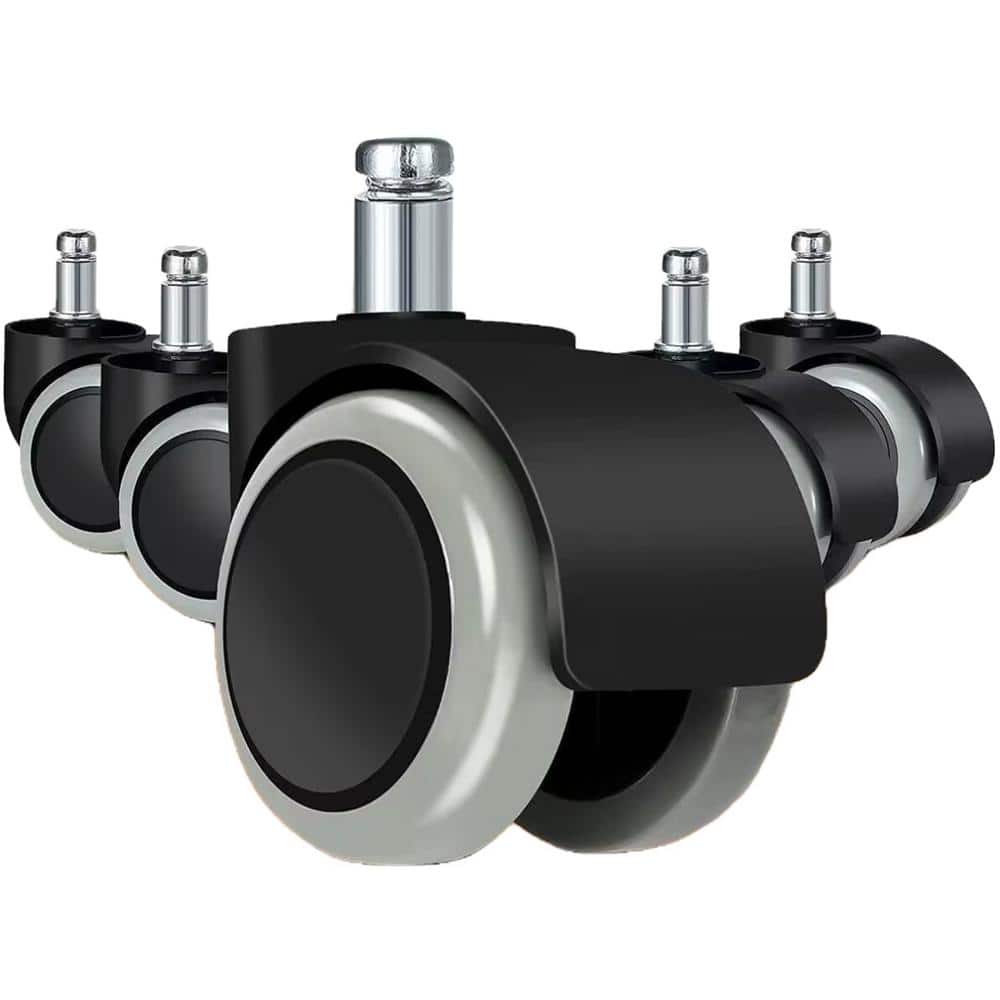 Wellco 2 in. Office Chair Swivel Casters Gray Edge Plate, Insert (5 ...