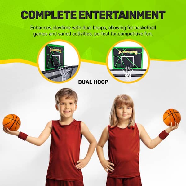 JUMPKING 10 ft.x 15 ft. Rectangle Trampoline with 2-Powder Coated ...