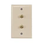 Zenith Dual Coaxial Cable Wall Jack, White VW1001WJ2W