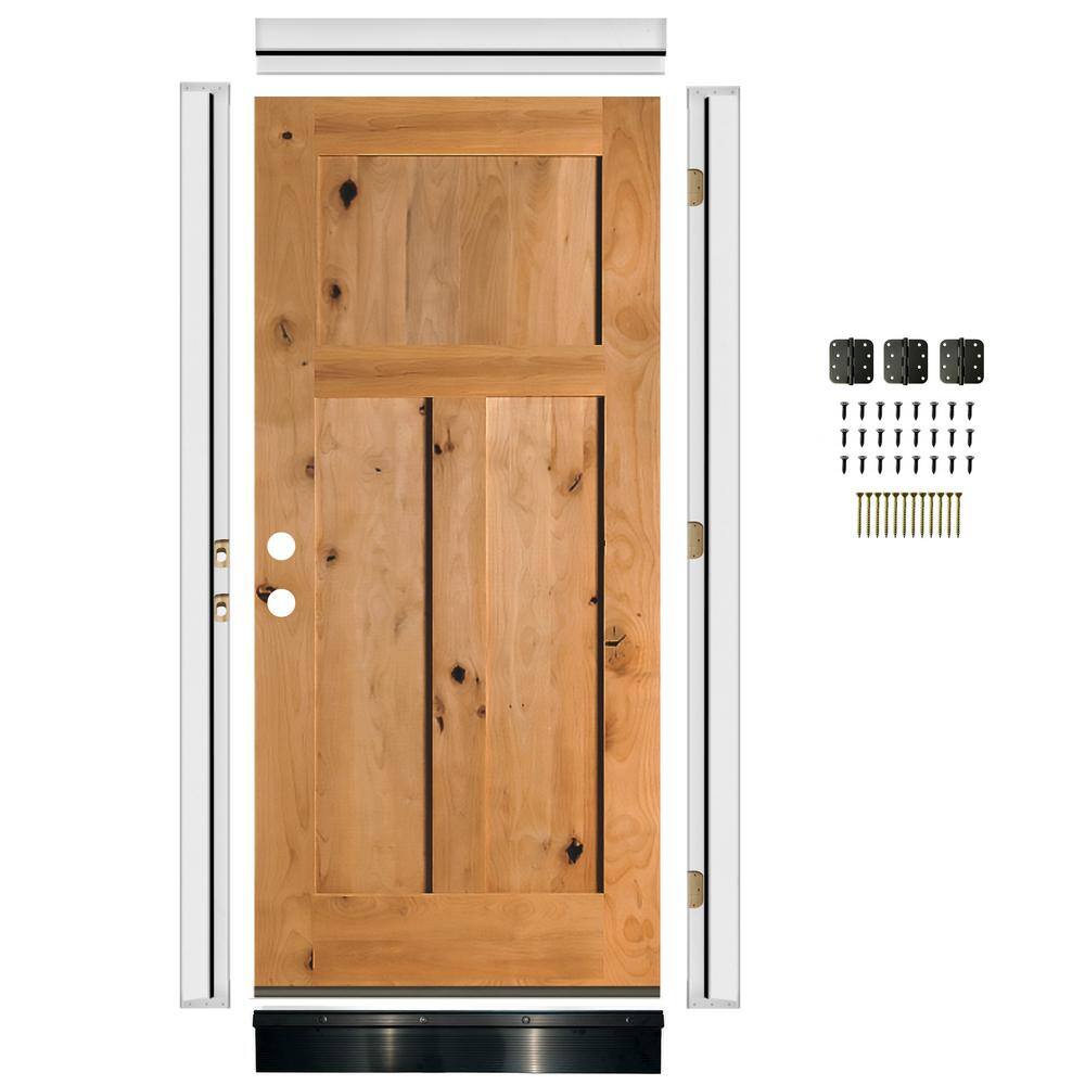 Krosswood Doors Ready-to-Assemble 36 in. x 80 in. Rustic Knotty Alder 3 ...