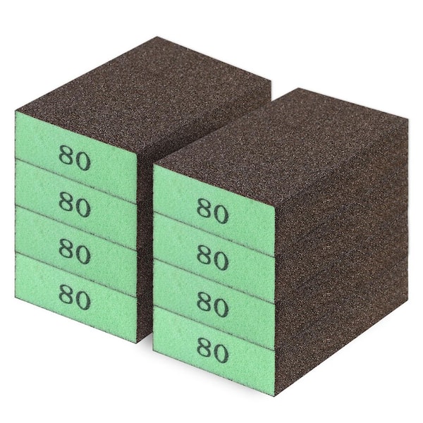 8-Pack 80 Grits Sandpaper Block, High-Density Sponge Sanding Sponge for ...