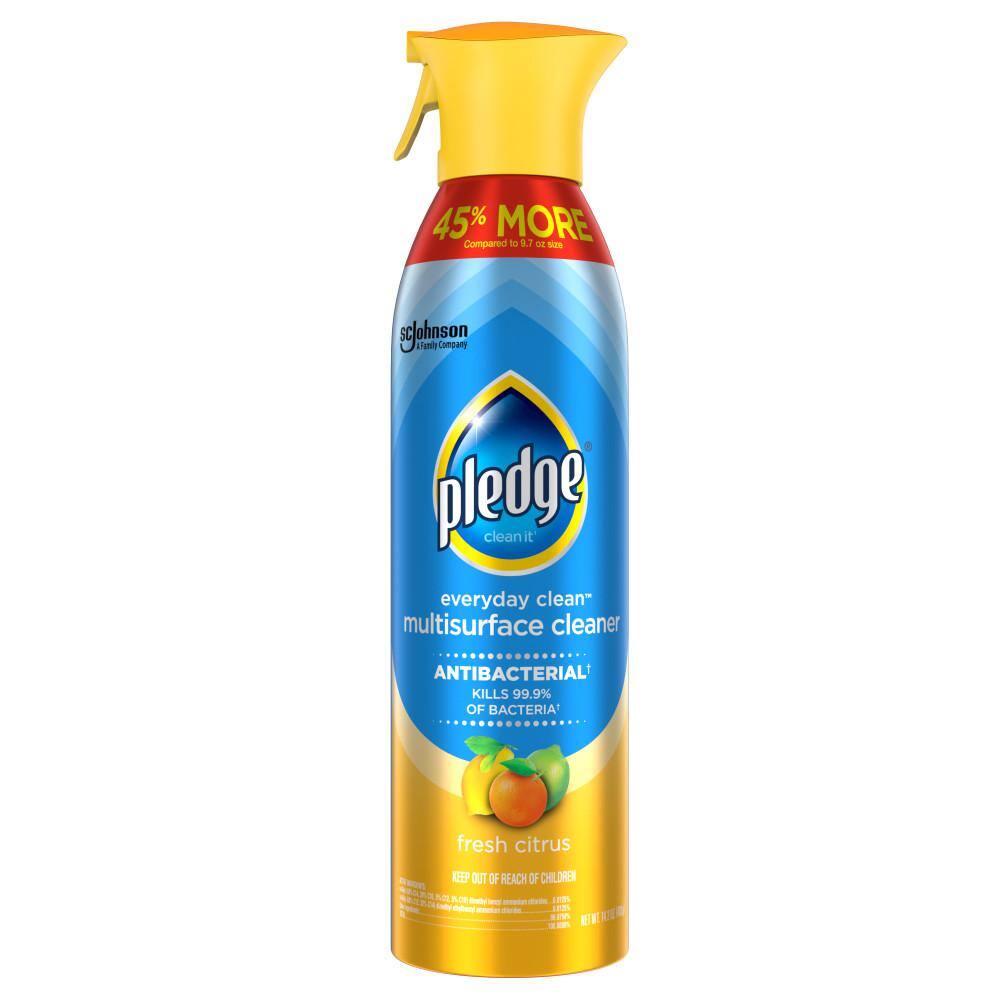 Pledge 14.2 oz. Fresh Citrus Antibacterial All-Purpose Cleaner Spray (4 ...