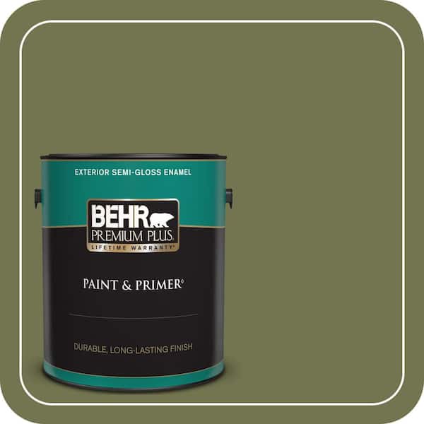 BEHR PREMIUM PLUS 1 gal. #S360-6 Secret Meadow Semi-Gloss Enamel ...