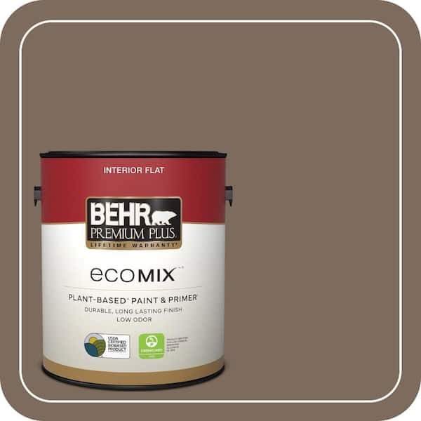 BEHR PREMIUM PLUS 1 gal. #QE-23 Chalet Flat EcoMix Plant-Based Interior ...