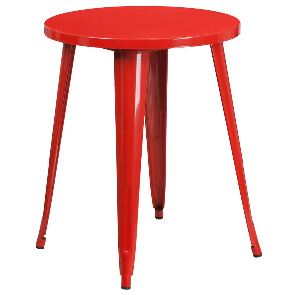 Carnegy Avenue Red Round Metal Outdoor Bistro Table CGA-CH-188303-RE-HD ...