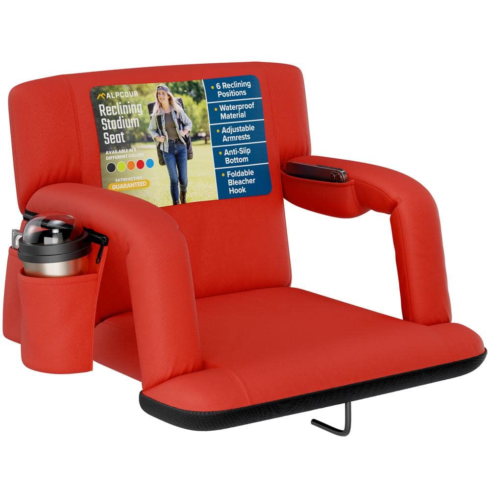 ALPCOUR Reclining Stadium Seat - Wide Bleacher Chair with Back Support ...