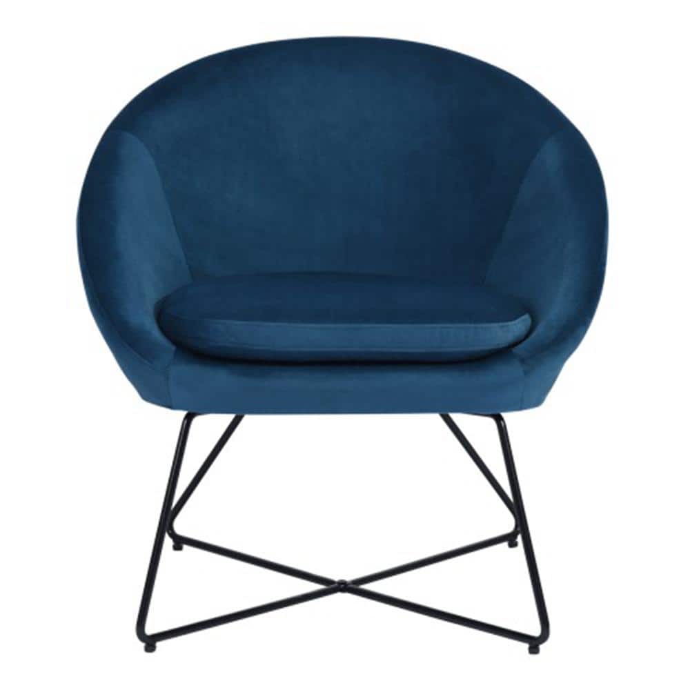 MOJAY Blue Velvet Accent Chair (Set Of 1) WJ-1023915008 - The Home Depot