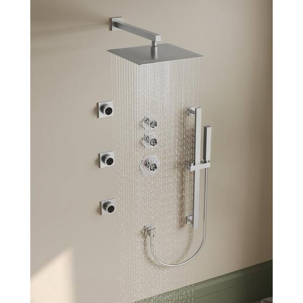 Reviews for EVERSTEIN 5-Spray 12 in. Dual Shower Head Wall Mount Fixed ...