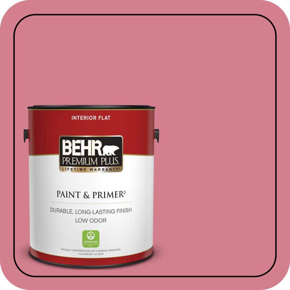 BEHR PREMIUM PLUS 1 gal. #P140-4 I Pink I Can Flat Low Odor Interior ...