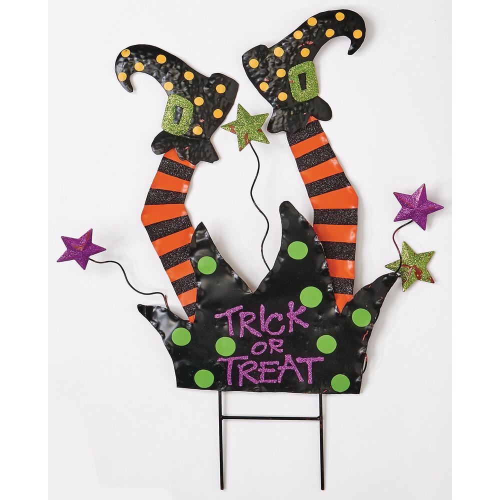 28 in. Metal Crashing Witch Stake 8856 - The Home Depot