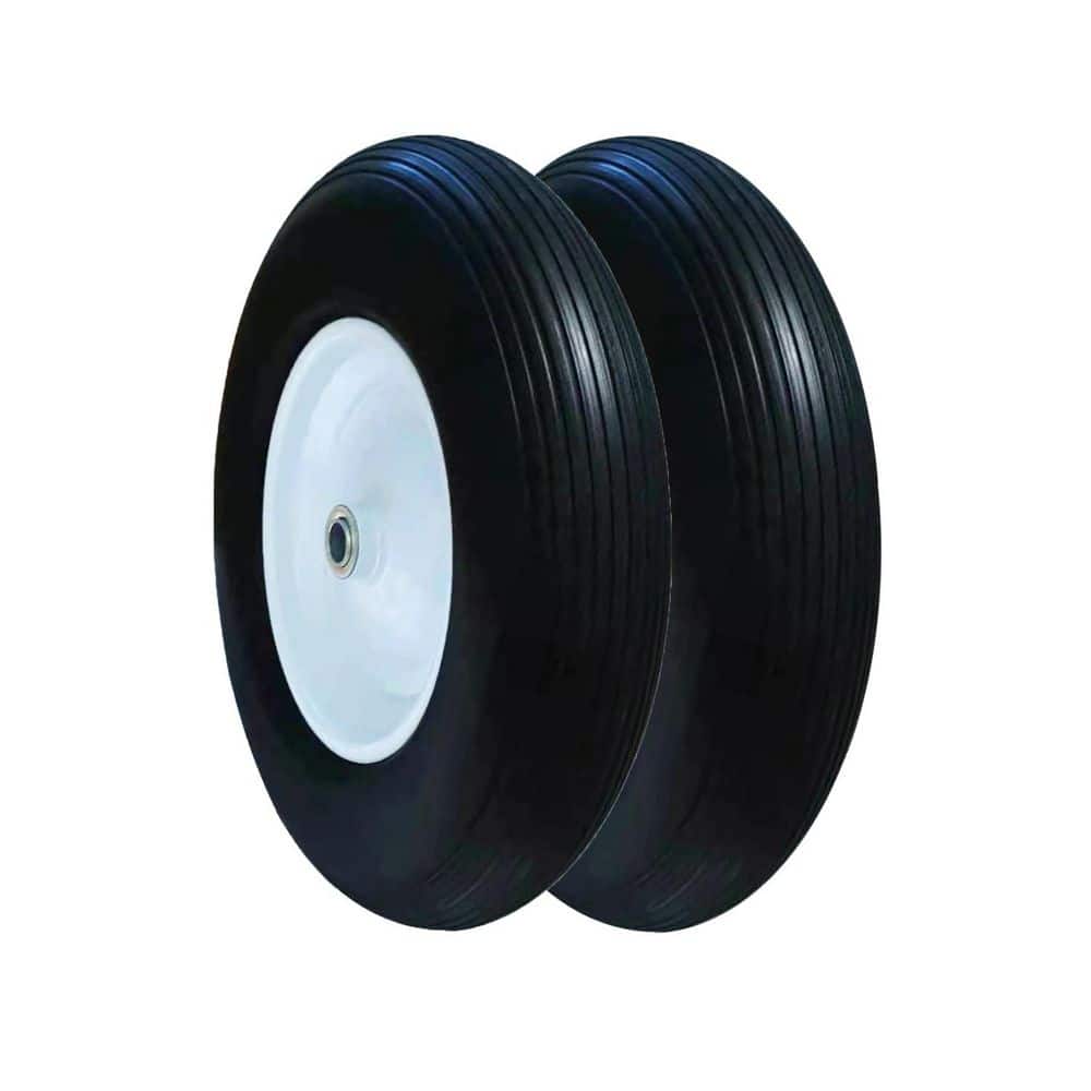 Ogracwheel Rib 4.8 in. x 4-8 in. Flat Free Tire and Wheel with ...