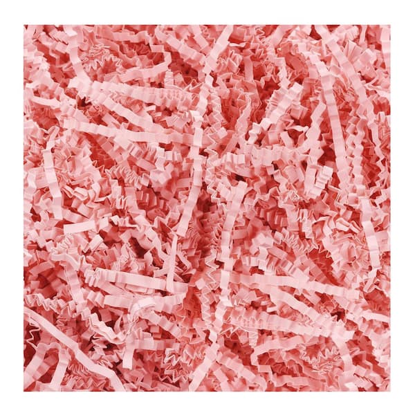 N/A Light Pink Crinkle Cut Paper Shred Filler 8 oz. 8.82 x 7.48 x 4.06 ...