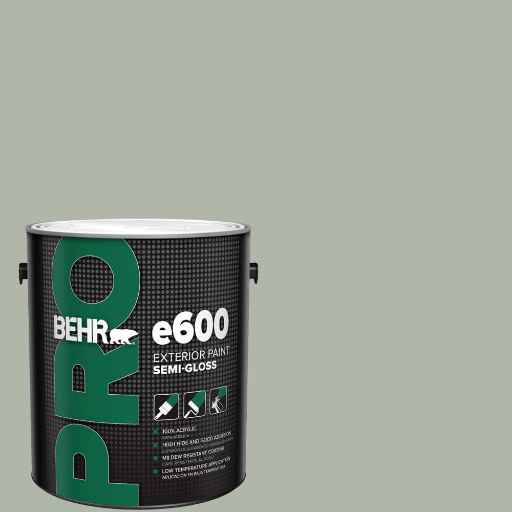 BEHR PRO 1 gal. #ICC-56 Green Tea Semi-Gloss Exterior Paint PR67001 ...