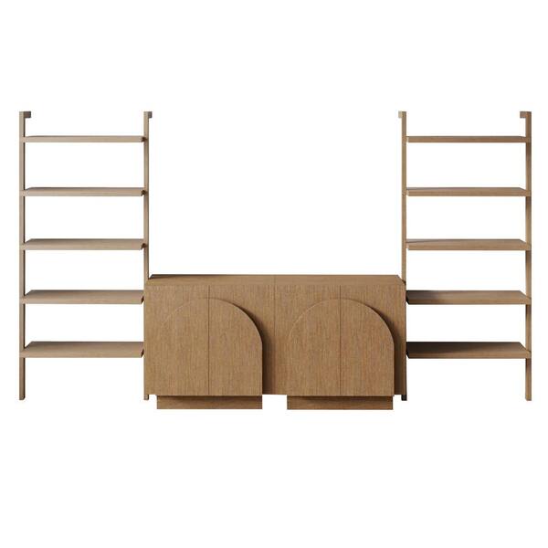 Nathan James Iris Light Brown TV Stand Entertainment Center Fits TV's ...