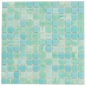 Apollo Tile Mingles 12 in. x 12 in. Glossy Baby Blue Glass Mosaic Wall ...