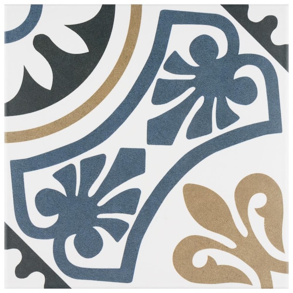 Merola Tile Majestic Tiena Blue 9-3/4 in. x 9-3/4 in. Porcelain Floor ...