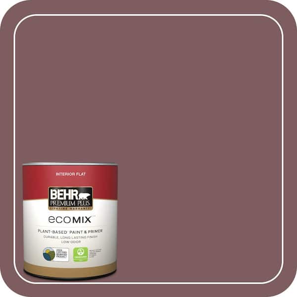 BEHR PREMIUM PLUS 1 qt. #110F-6 Purplestone Flat EcoMix Plant-Based ...