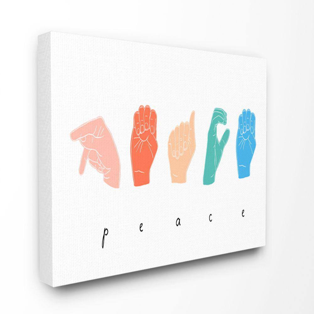 Stupell Industries "Sign Language Peace Hands Design" by Emma Scarvey ...