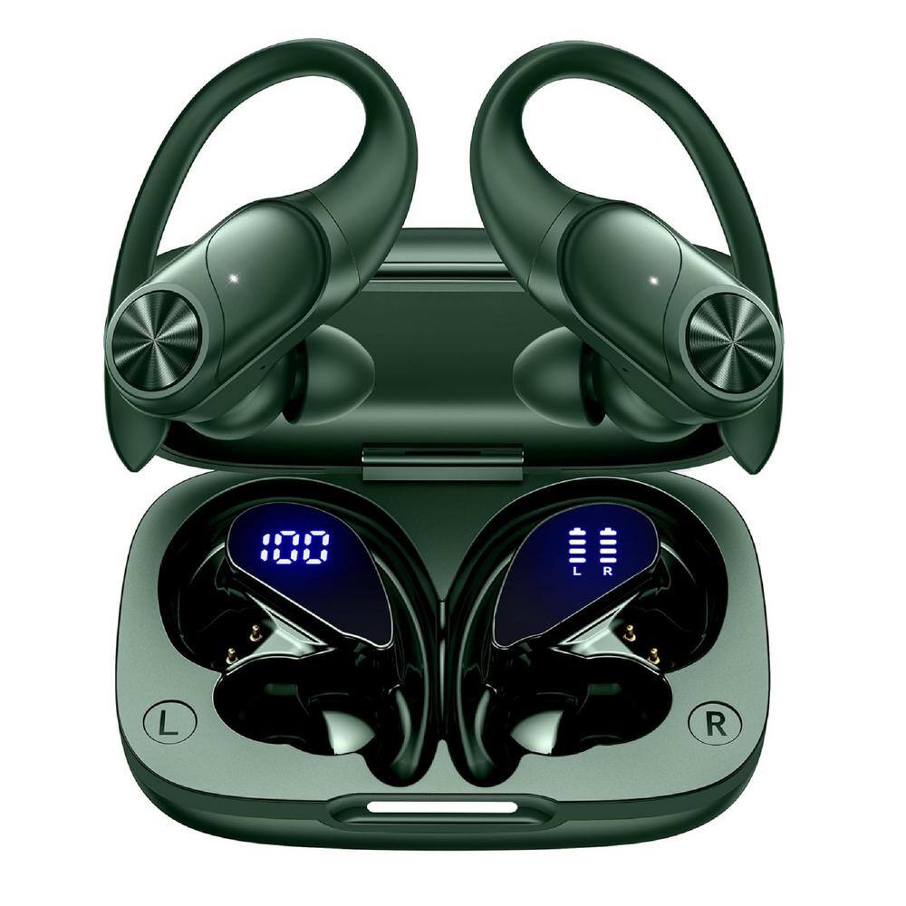 Vrbgify Wireless Sports Earbuds Digital Display Earhook Deep Bass IPX7 ...