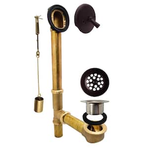 Westbrass 14 in. Bath Waste & Overflow Assembly with Trip Lever and ...