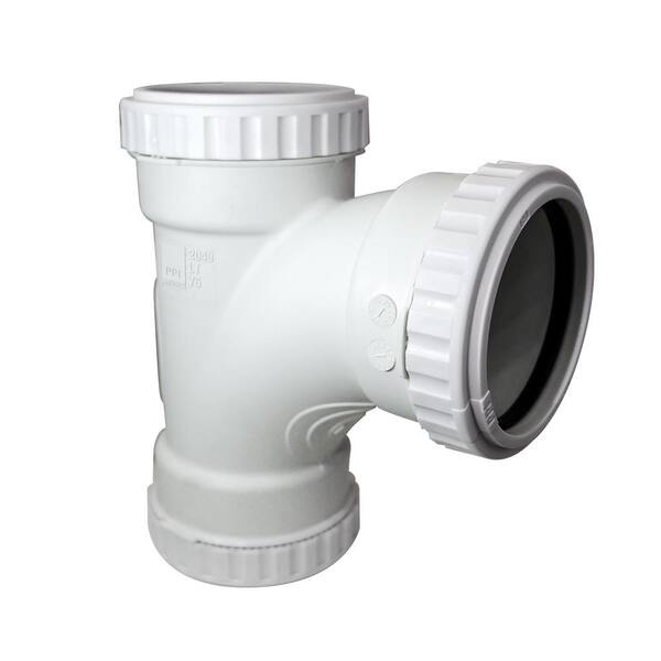PPI 3 in. Glueless Soundproof DWV Sanitary Tee Push-Tighten Compression ...