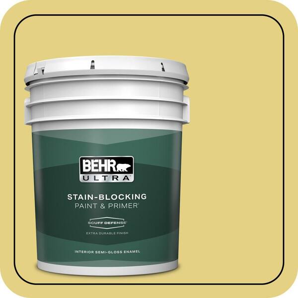 BEHR ULTRA 5 gal. #P330-4 Starfruit Extra Durable Semi-Gloss Enamel ...
