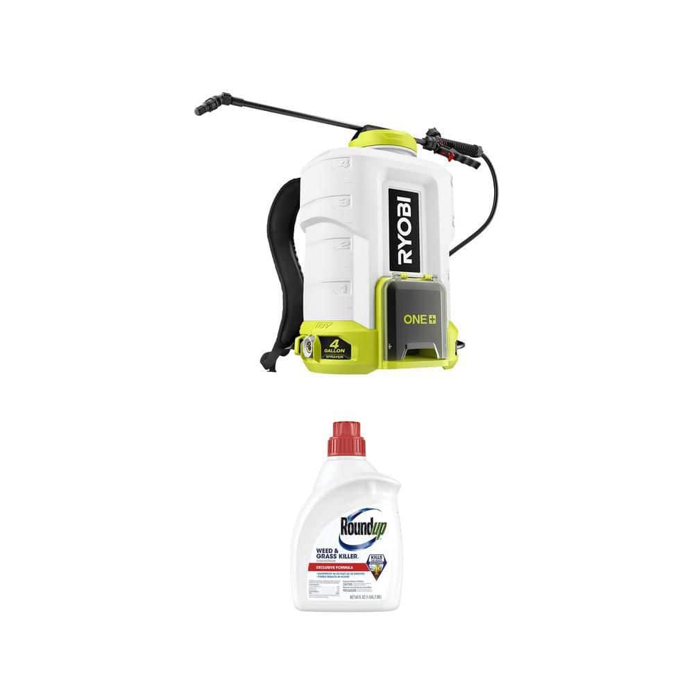 ONE+ 18V Cordless 4 Gal. Chemical Sprayer with 2.0 Ah Battery and 64 fl ...