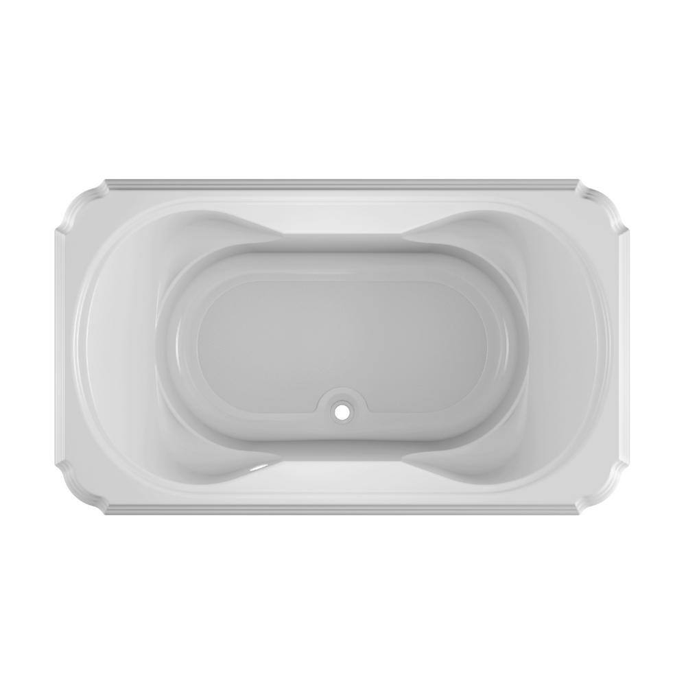 JACUZZI MARINEO 72 in. x 42 in. Rectangular Soaking Bathtub with Center ...