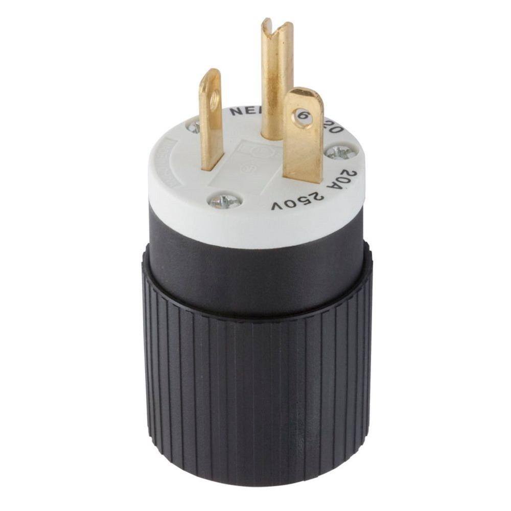 Hubbell 15 Amp 125-Volt 3-Wire Plug - Black/White 515SPZ - The Home Depot