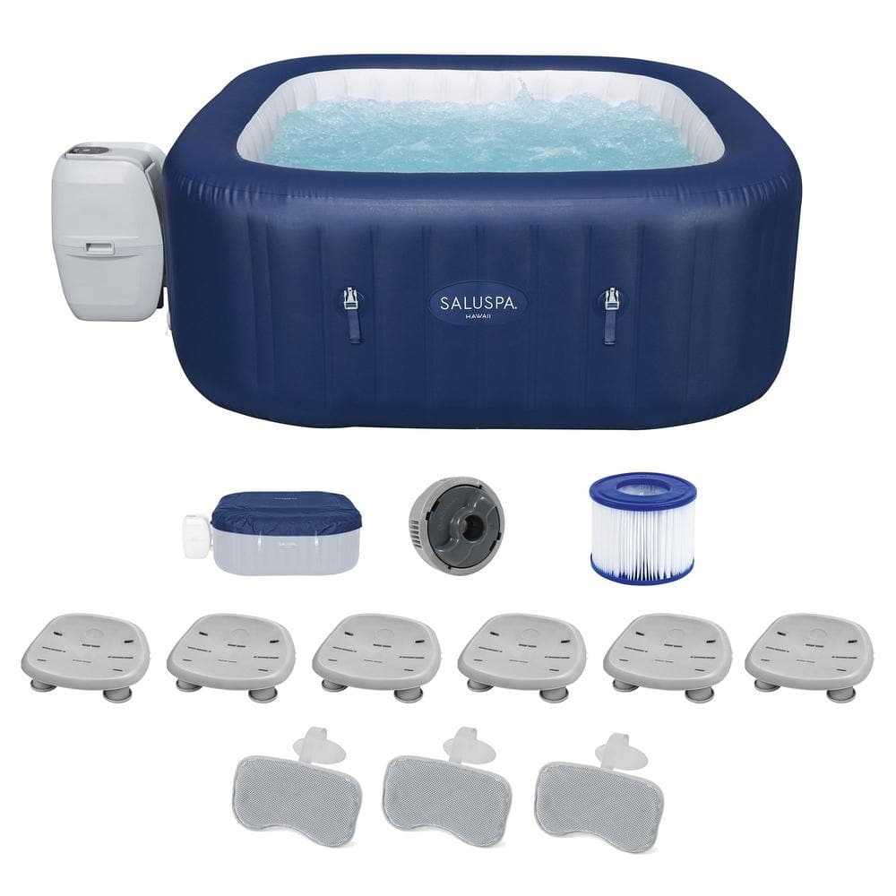 Bestway SaluSpa Hawaii 6-Person 114-Jet Inflatable Hot Tub with Spa ...
