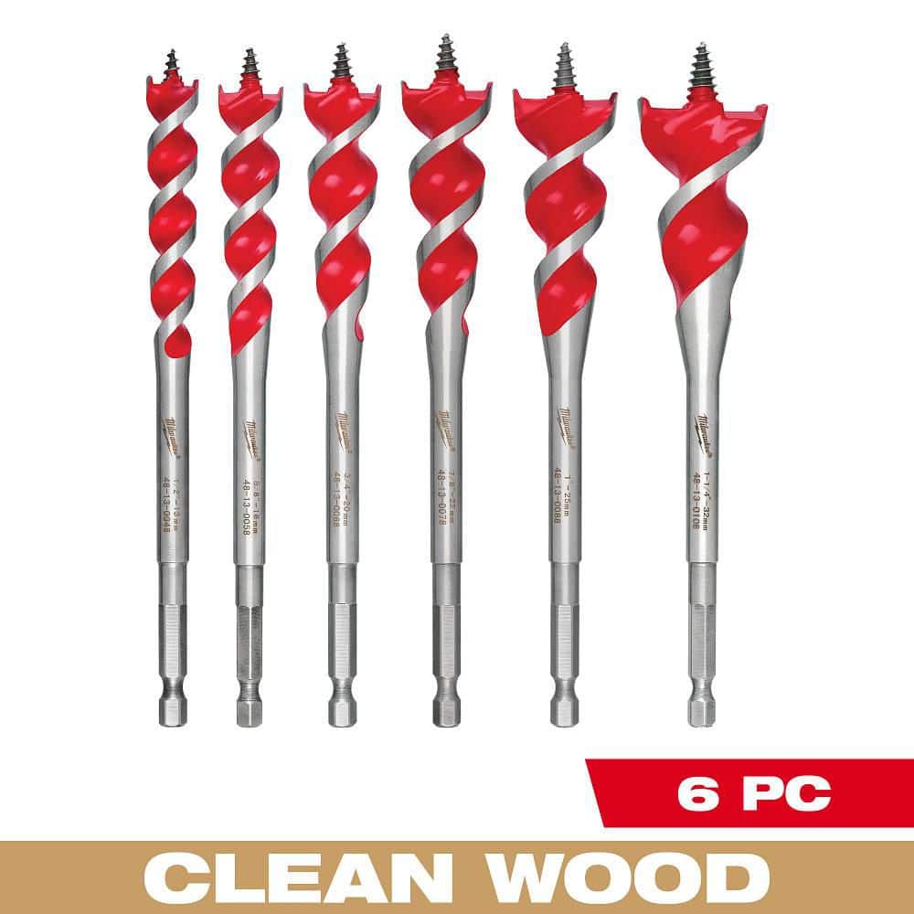 Milwaukee Auger Speed Feed Wood Bit Set (6-Piece) 48-13-0600 - The Home ...