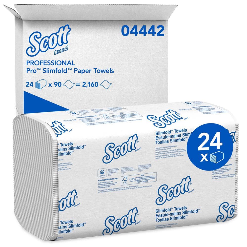 Scott White Slimfold Hand Towels with Fast-Drying Absorbency Pockets ...