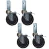 PRO-SERIES Heavy-Duty 5 in. Hard Rubber Locking Caster (4-Set) GSSI ...