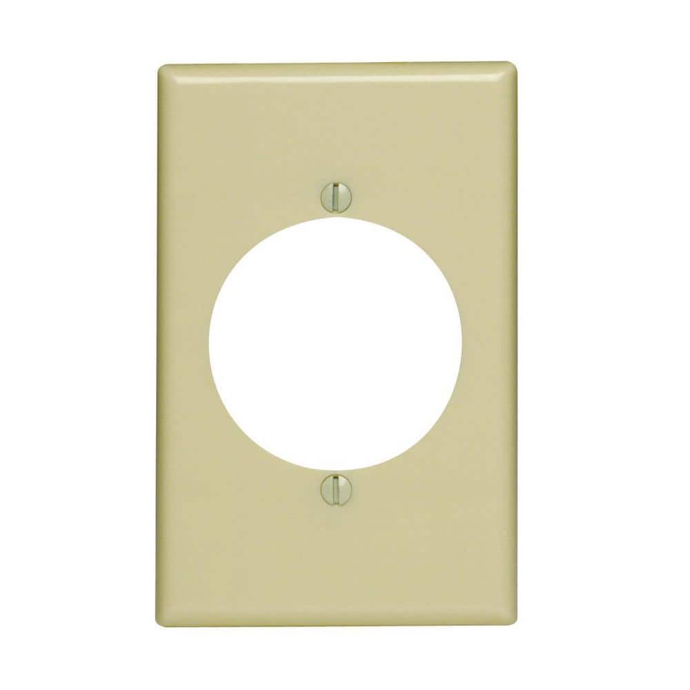 Leviton 1-Gang Ivory 2.15 in. Single Outlet/Receptacle Plastic Midway ...