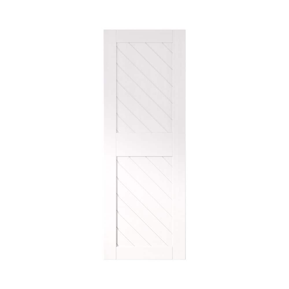 HOMACER XT2 26 in. x 84 in. C-Panel Solid Core White Slanted Stripe ...