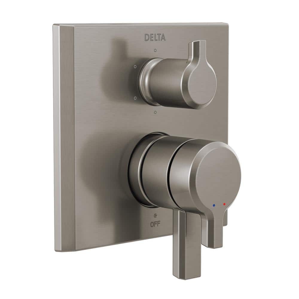 Delta Pivotal 2-Handle Wall-Mount 6-Setting Integrated Diverter Trim ...