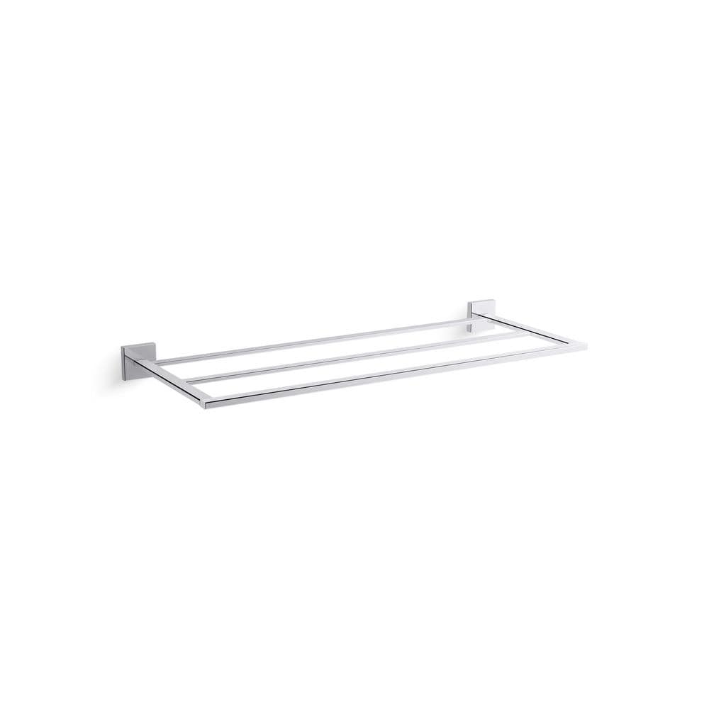 KOHLER Square 24 in. Wall Mounted Towel Bar in Polished Chrome 23299-CP ...