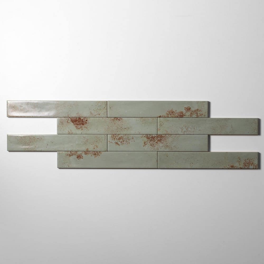 CRUZ BAY STUDIO Rural 2 in. x 12 in. Pale Sage Satin Ceramic Subway ...