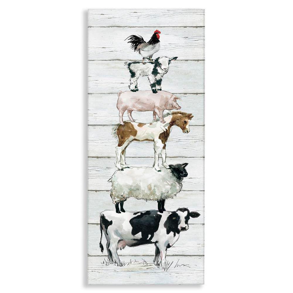 Stupell Industries Country Farm Animal Stack by Carol Robinson Unframed ...