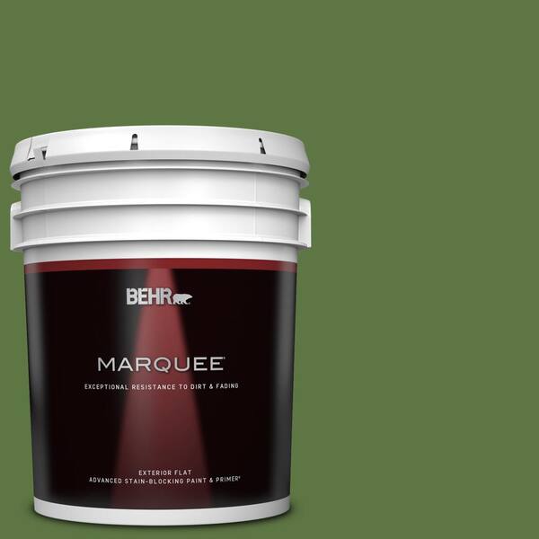 BEHR MARQUEE 5 gal. #420D-7 Dill Pickle Flat Exterior Paint & Primer ...