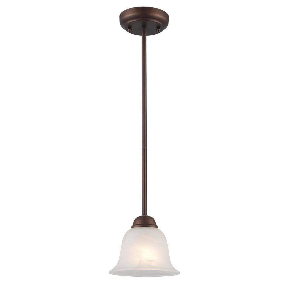 Bel Air Lighting Aspen 1-Light CFL Oil Rubbed Bronze Mini Pendant Light Fixture with Bell Shaped ...